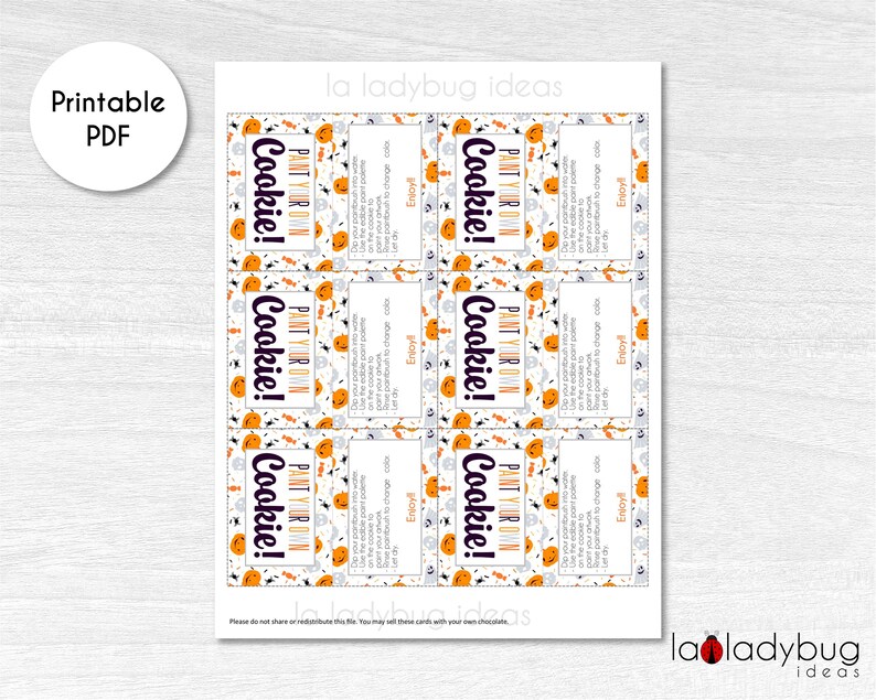 Halloween Paint Your Own Cookie Bag Topper. Paint Your Own - Etsy