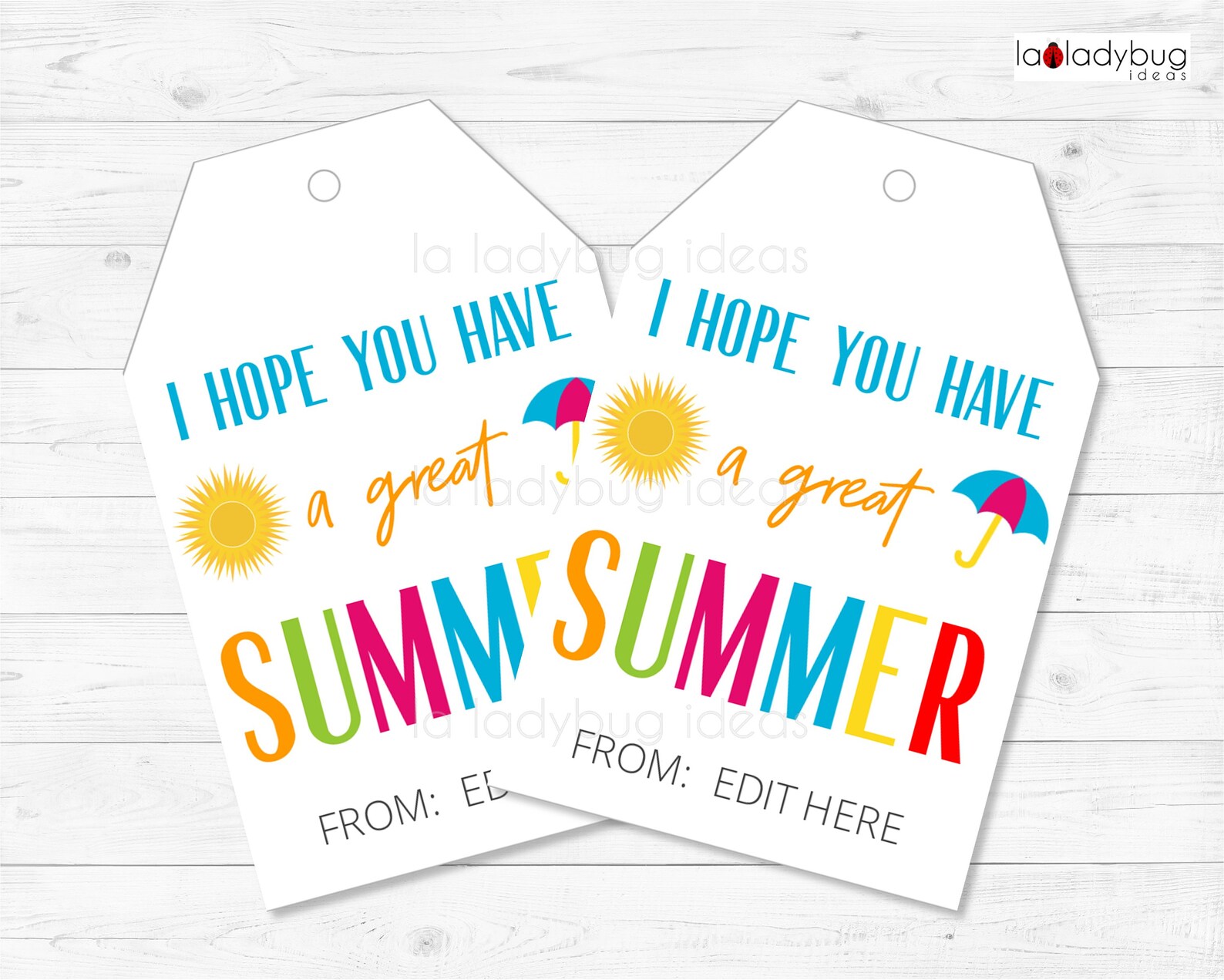 Summer Gift Tags. Editable and Printable Gift Tags for Summer. - Etsy