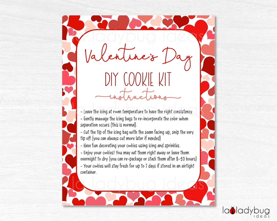 Valentine's Day DIY Cookie Kit Instructions. Valentine DIY - Etsy