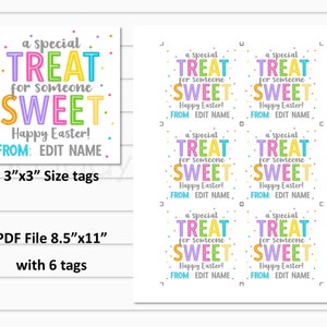 Editable Easter Tags. Printable Easter Gift Tags. Editable and ...