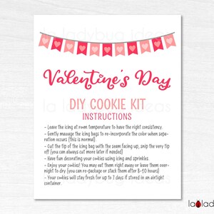 Valentine's Day DIY Cookie Kit Instructions. Valentine DIY Cookie Kit ...