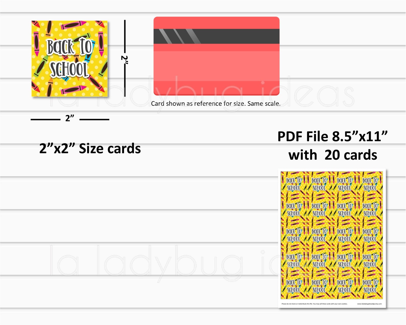 Printable Cookie Square Tag. Back to School Square Card for | Etsy