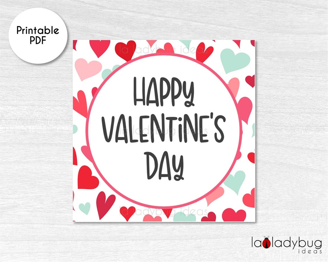 Valentine's Day Gift Tag. Digital Cookie Treat Card. Valentine Cookie ...