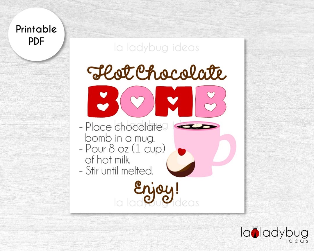 Valentine's Hot Chocolate Bomb Tag. Valentines Hot Cocoa Bomb ...