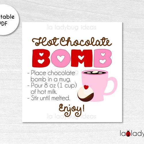 Hot Cocoa Bomb Tags Printable Gnomes Hot Chocolate Bomb Tag - Etsy