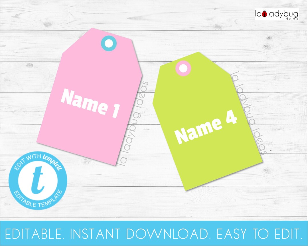 Editable Easter Name Tags. Printable Easter Basket Tags. Editable and ...