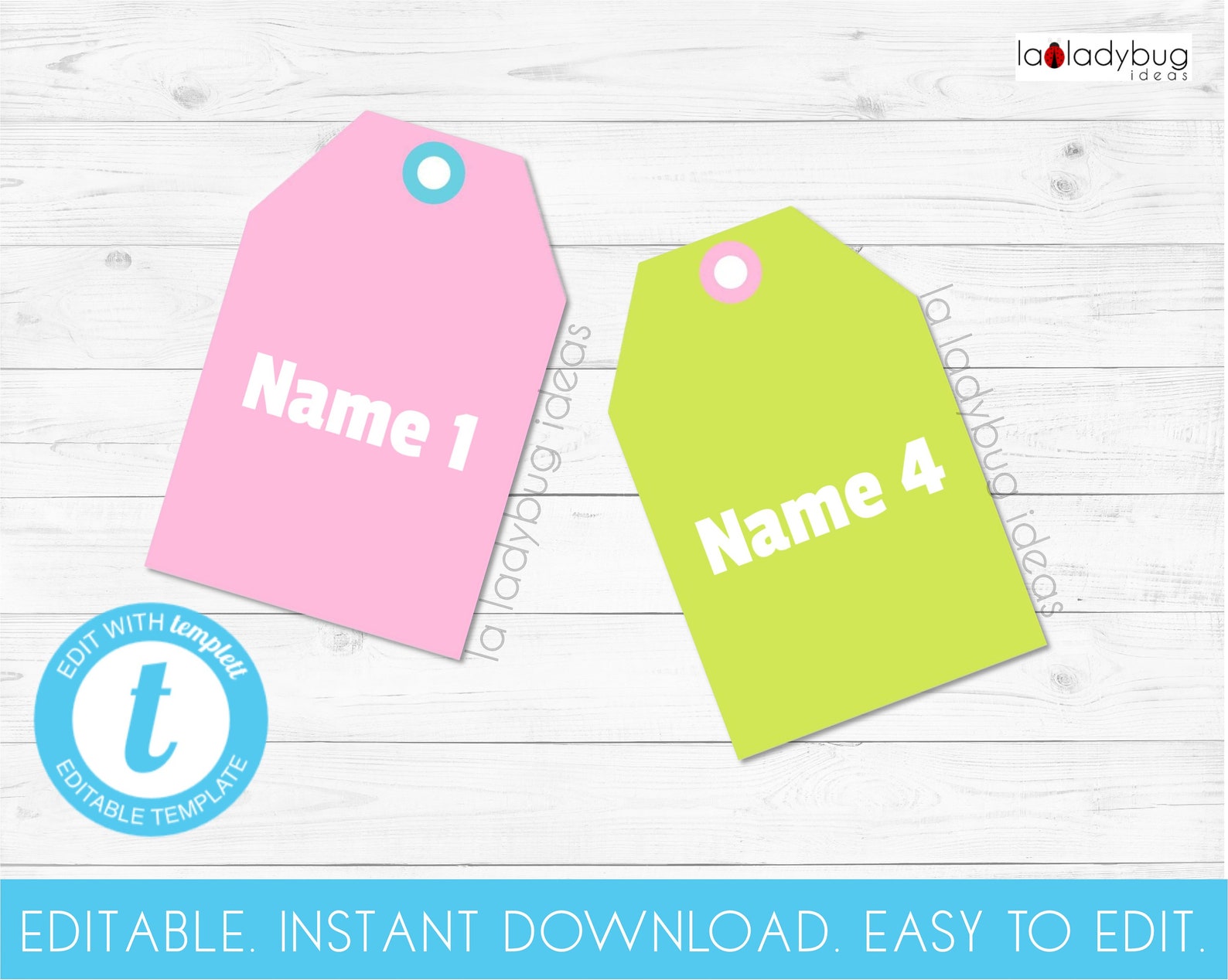 Editable Easter Name Tags. Printable Easter Basket Tags. - Etsy