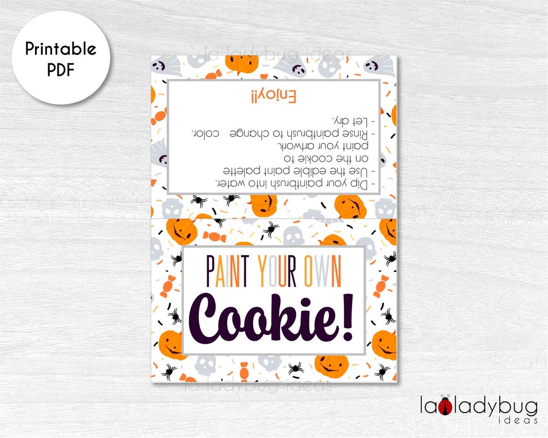 Halloween Paint Your Own Cookie Bag Topper. Paint Your Own Cookie ...