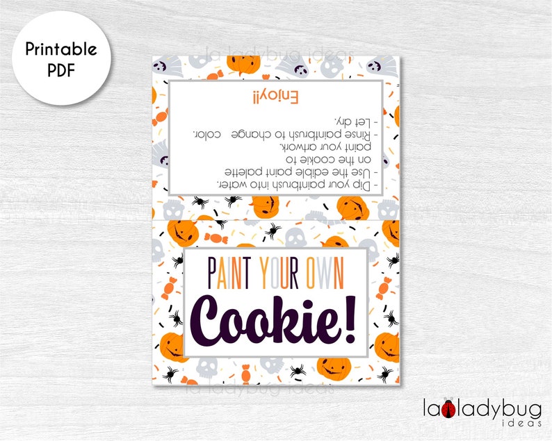 Halloween Paint Your Own Cookie Bag Topper. Paint Your Own - Etsy