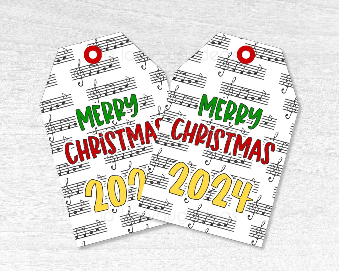 Music Theme Gift Tags. Tags for Christmas. Printable PDF. Instant ...