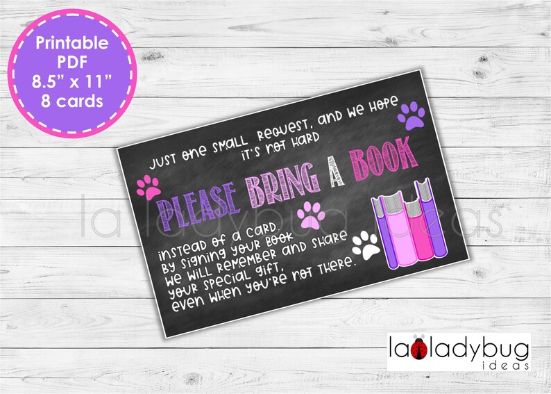 Please bring a book request card. Printable Please bring | Etsy