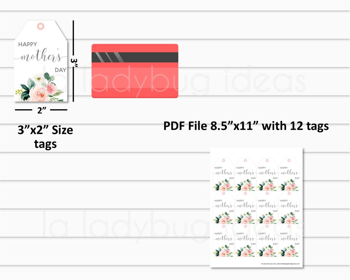 Mother's Day Gift Tags. Tags for Mom. Printable PDF. - Etsy