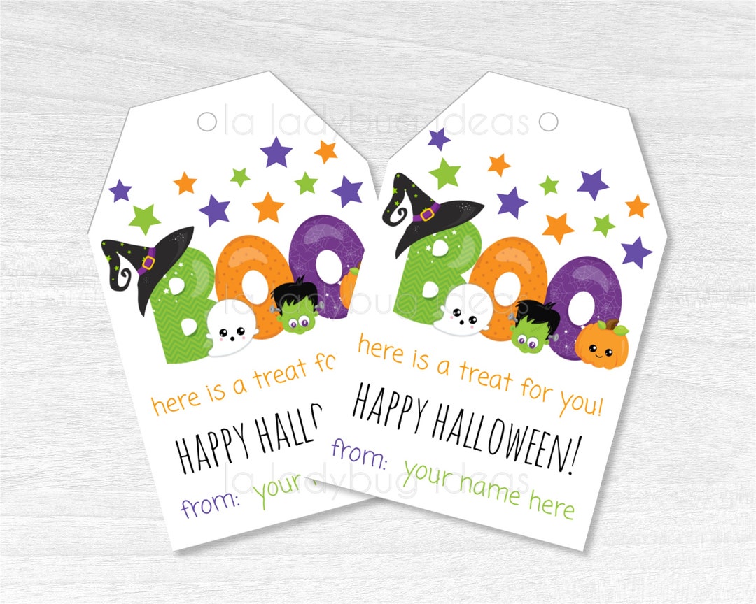 Halloween Gift Tag EDITABLE. Printable Halloween Tags. Editable and ...