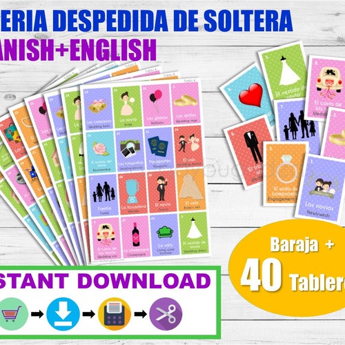 Loteria Despedida De Soltera En Español Bridal Shower Bingo - Etsy