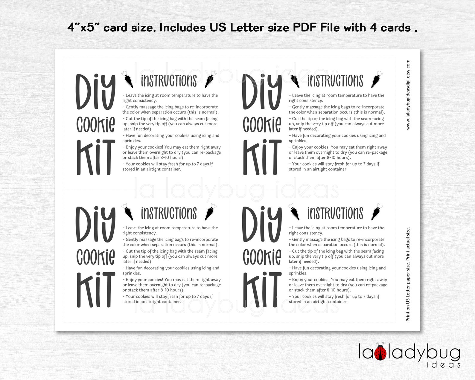 Diy Cookie Kit Instructions Diy Cookie Kit Directions Cookie Etsy