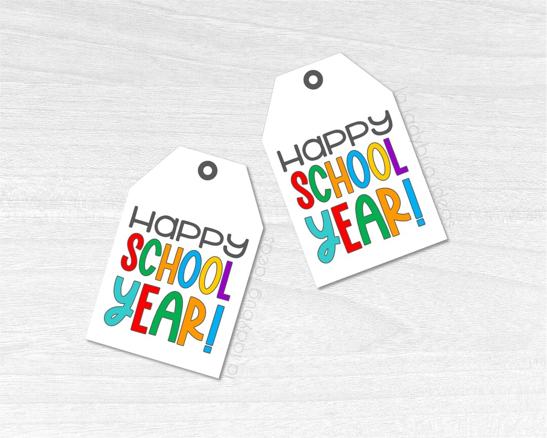 Happy School Year Gift Tag. Tags for Teachers. Printable PDF. Instant ...