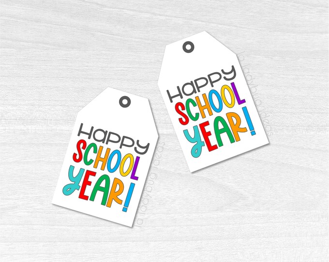 Happy School Year Gift Tag. Tags for Teachers. Printable PDF. Instant ...