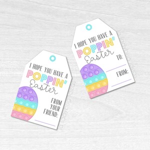 Easter Gift Tags. Poppin Easter Tags. Printable PDF. Instant Download ...