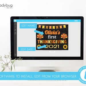 Editable First Thanksgiving Sign. Printable My First Thanksgiving Sign ...
