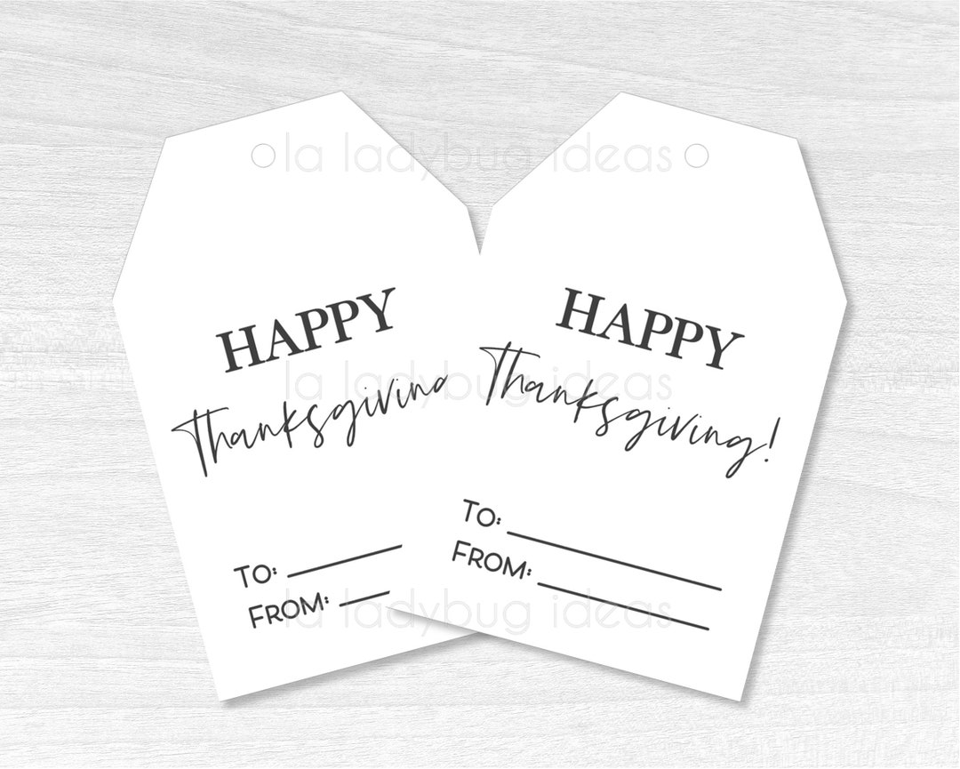 Happy Thanksgiving Gift Tags: Printable PDF, Instant Download - Etsy