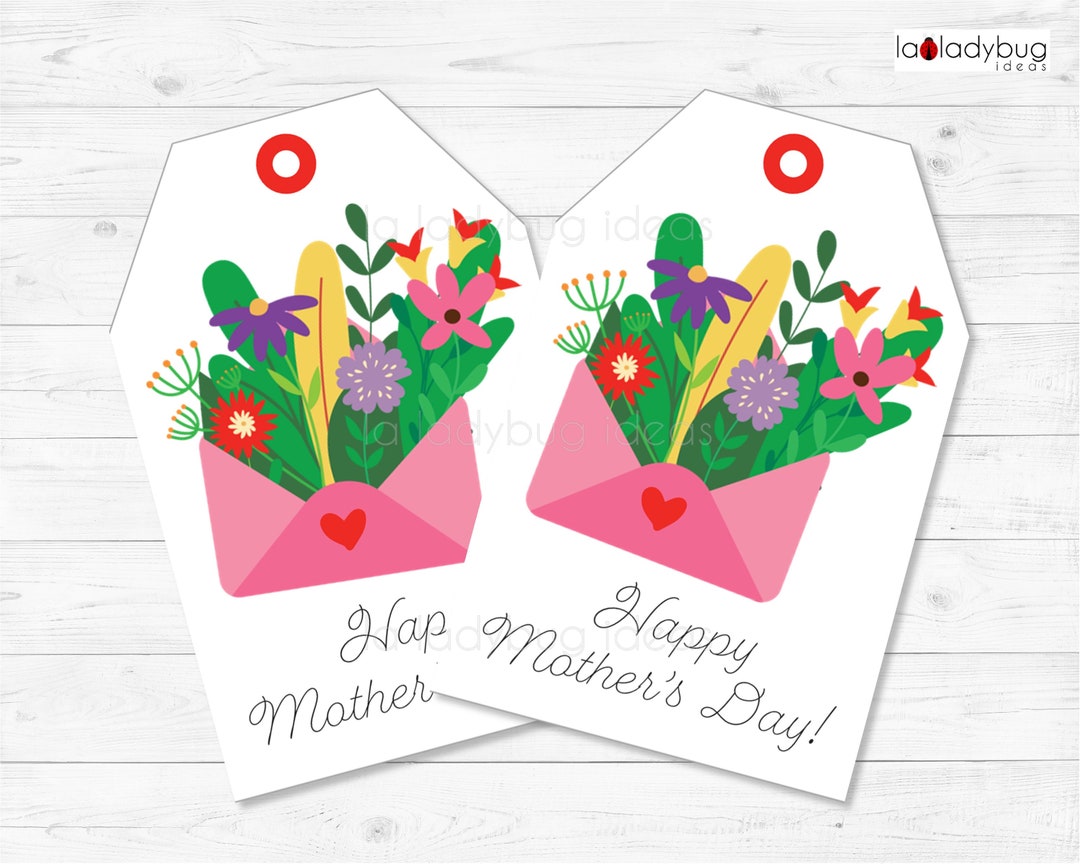 Floral Mother's Day Gift Tags, Printable PDF (instant Download) - Etsy