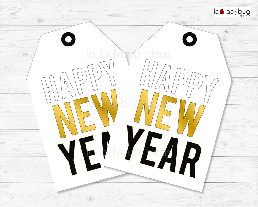 Happy New Year Gift Tags. Tags for New Year. Printable PDF. Instant ...