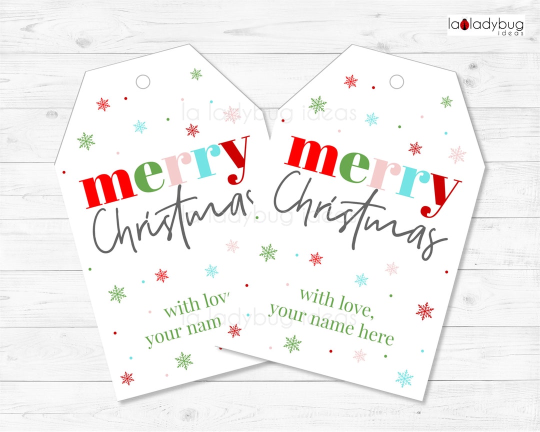 Christmas Tags Editable. Merry Christmas Printable Gift Tags for ...