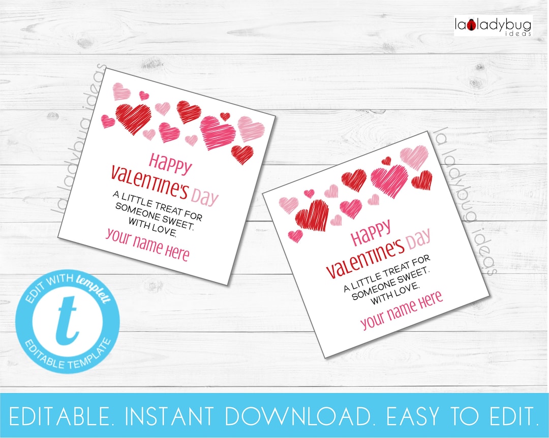 Editable Valentine's Day Gift Tags. Printable Valentines Day Tags ...