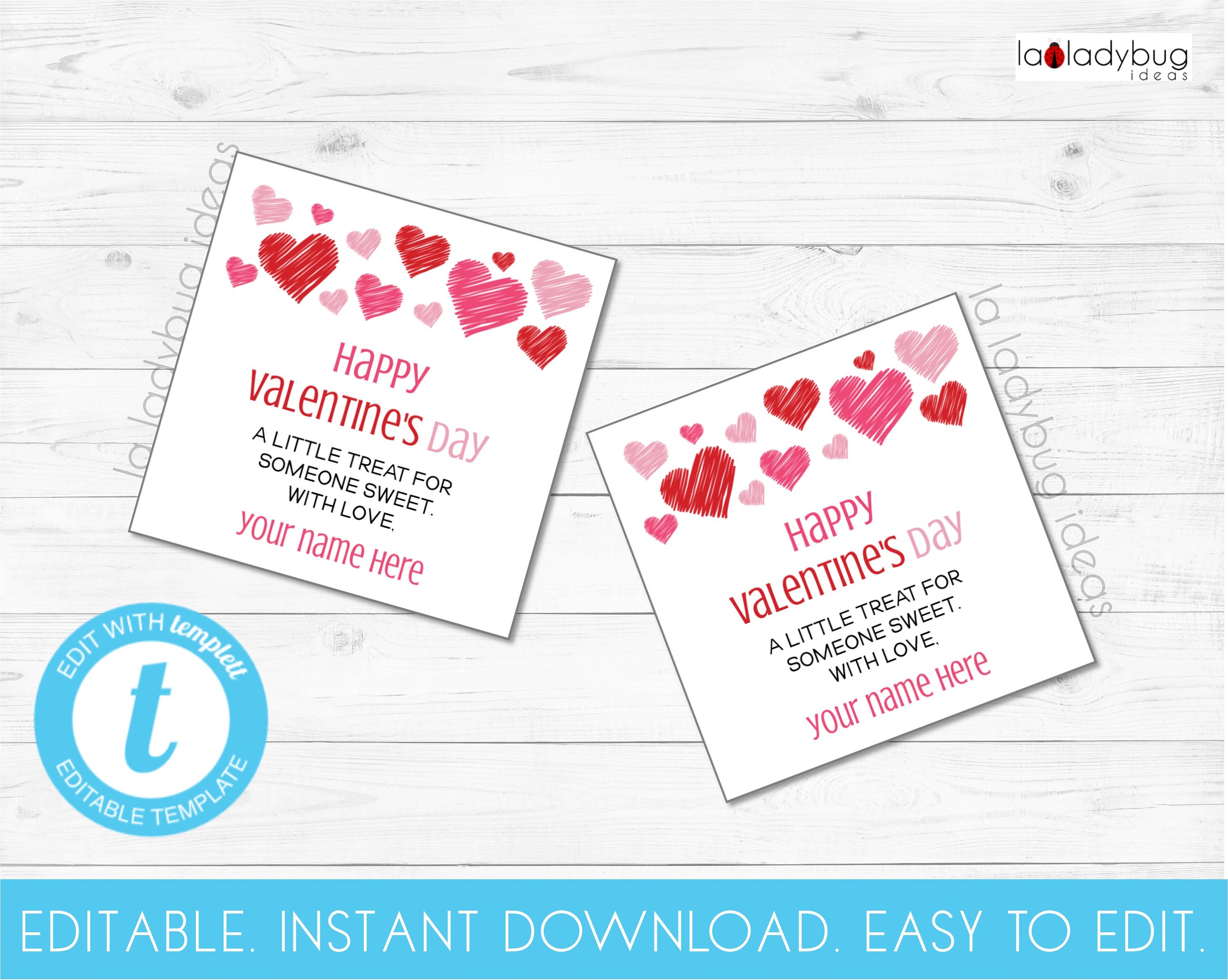 Editable Valentine's Day Gift Tags. Printable Valentines | Etsy