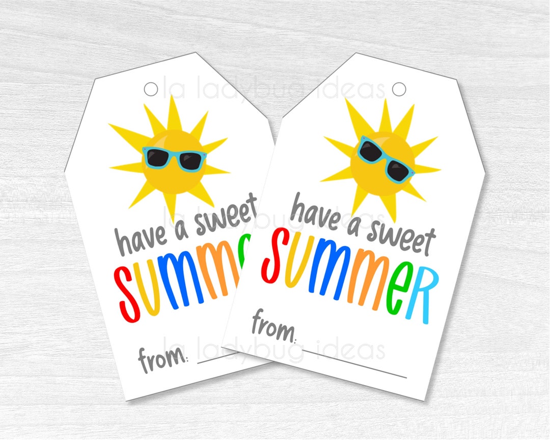Summer Gift Tags. Gift Tags for Summer. Printable PDF. Instant Download ...