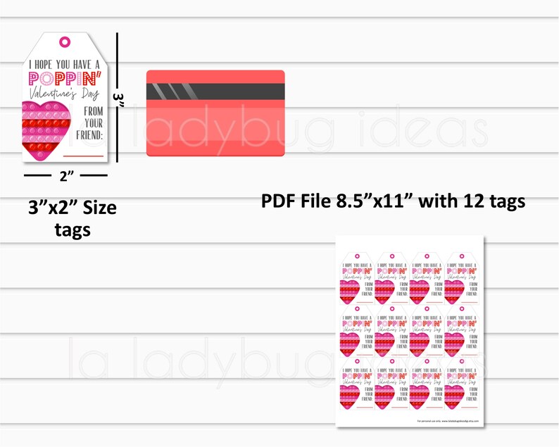 Valentine's Day Gift Tags. Poppin Valentine's Day Gift - Etsy