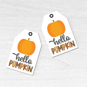 Hello Pumpkin Gift Tag. Tags for Fall Gifts. Printable PDF. Instant ...
