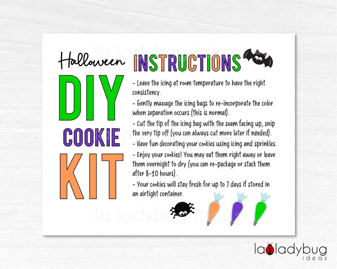 Halloween DIY Cookie Kit Printable Card. Halloween Cookie Kit ...