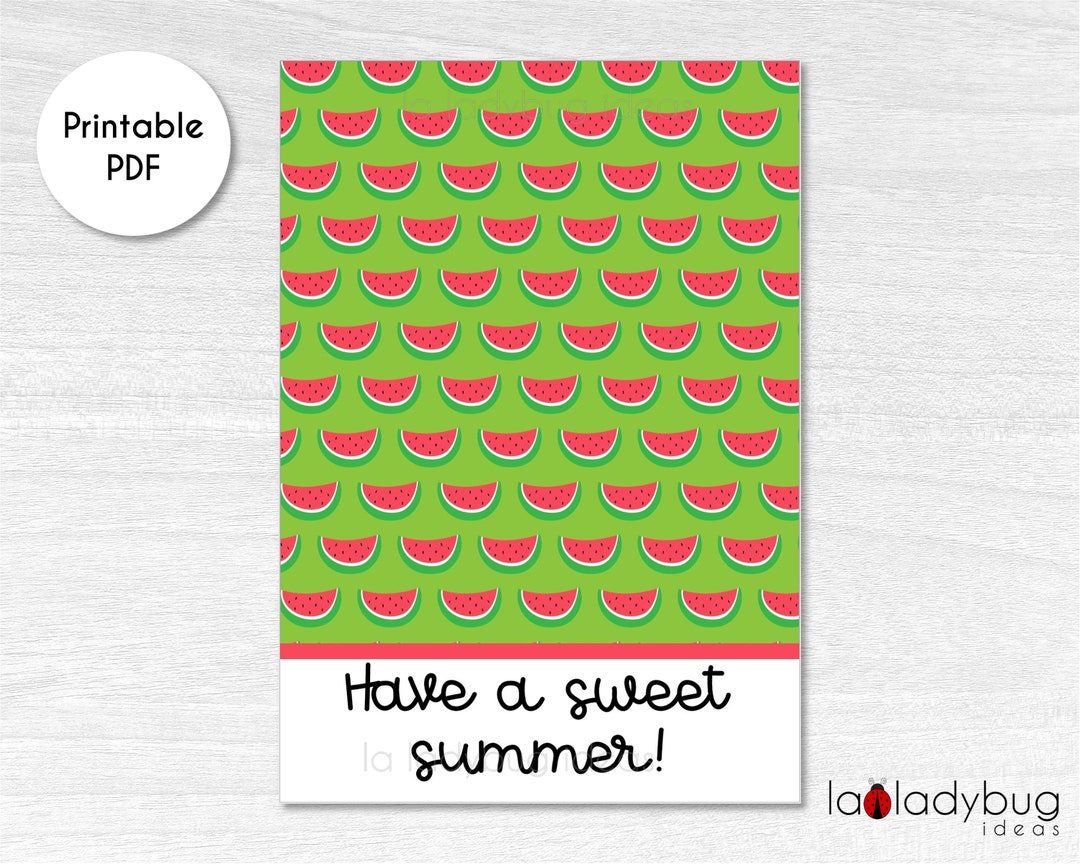 Printable Mini Cookie Card. Summer Card for Cookies. Digital Cookie ...