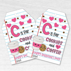 Valentines Gift Tag Teacher. Printable Teacher Gift Tags. Cookie Tags ...