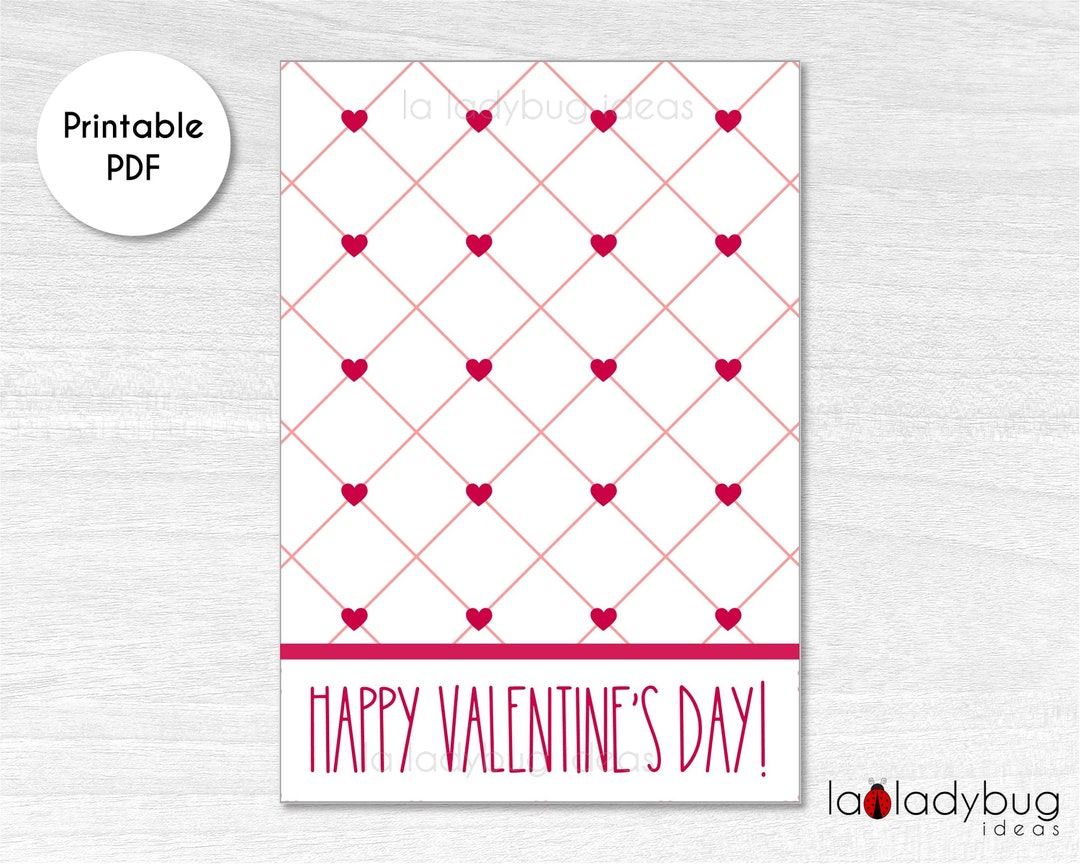 Valentine's Day Cookie Card. Happy Valentines Day Mini Card for Cookies ...