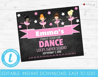 Printable First Day of Dance Sign | Dance First Day | First Day of ...