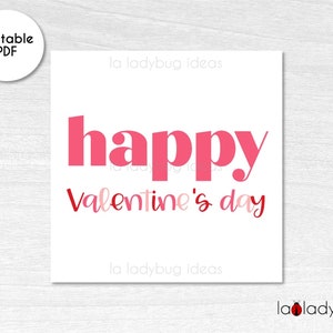 Valentine's Day Gift Tag. Happy Valentines Day Tag. Valentine Cookie ...