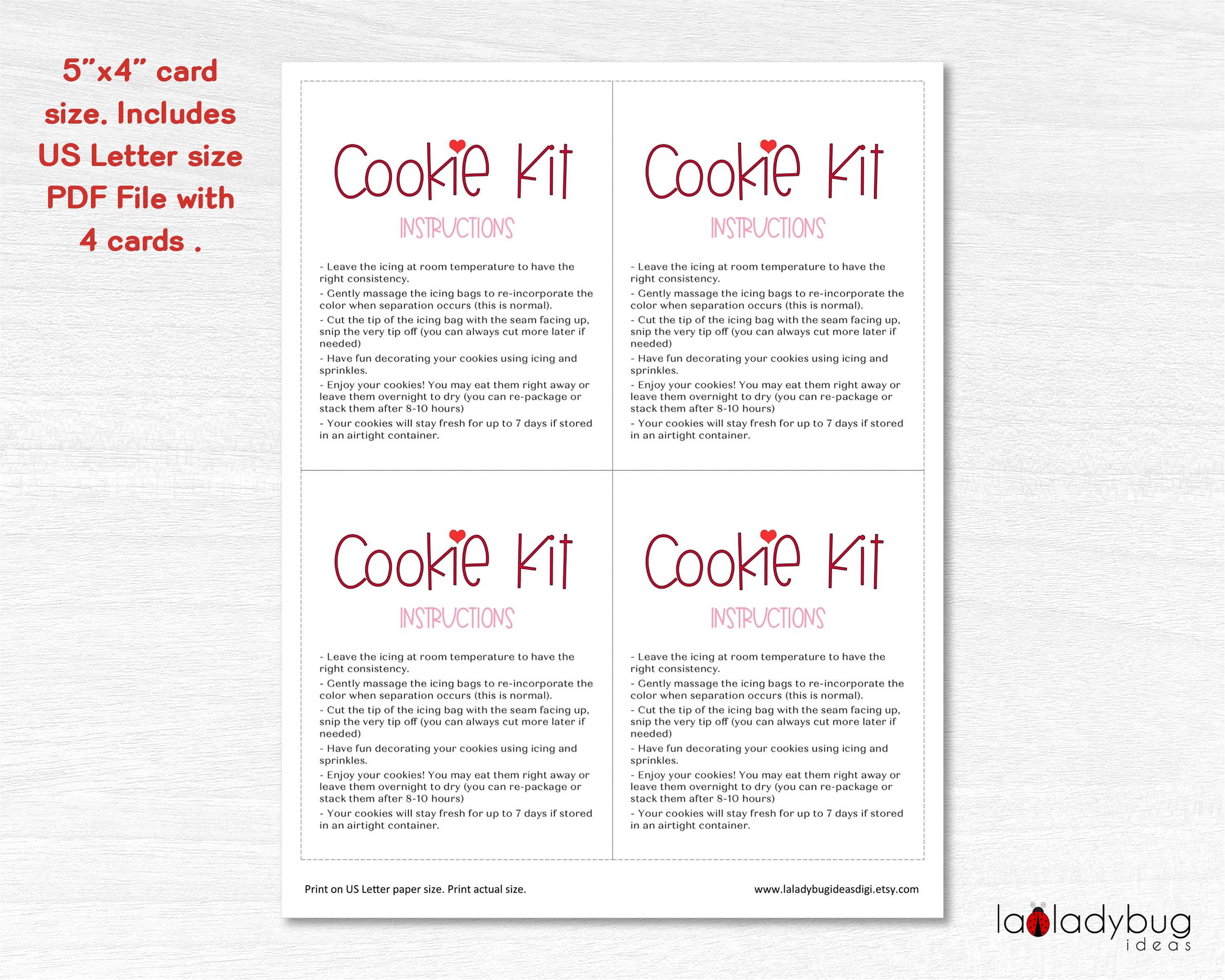 Valentine's Day DIY Cookie Kit Instructions. Valentine DIY - Etsy