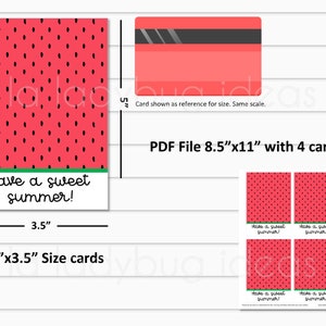 Printable Mini Cookie Card. Summer Card for Cookies. Digital Cookie ...