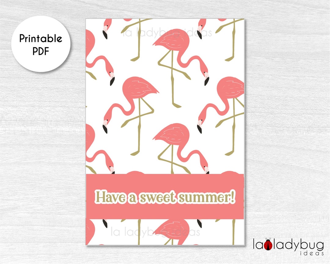 Printable Cookie Card. Summer Card for Cookies. Digital Cookie Treat ...