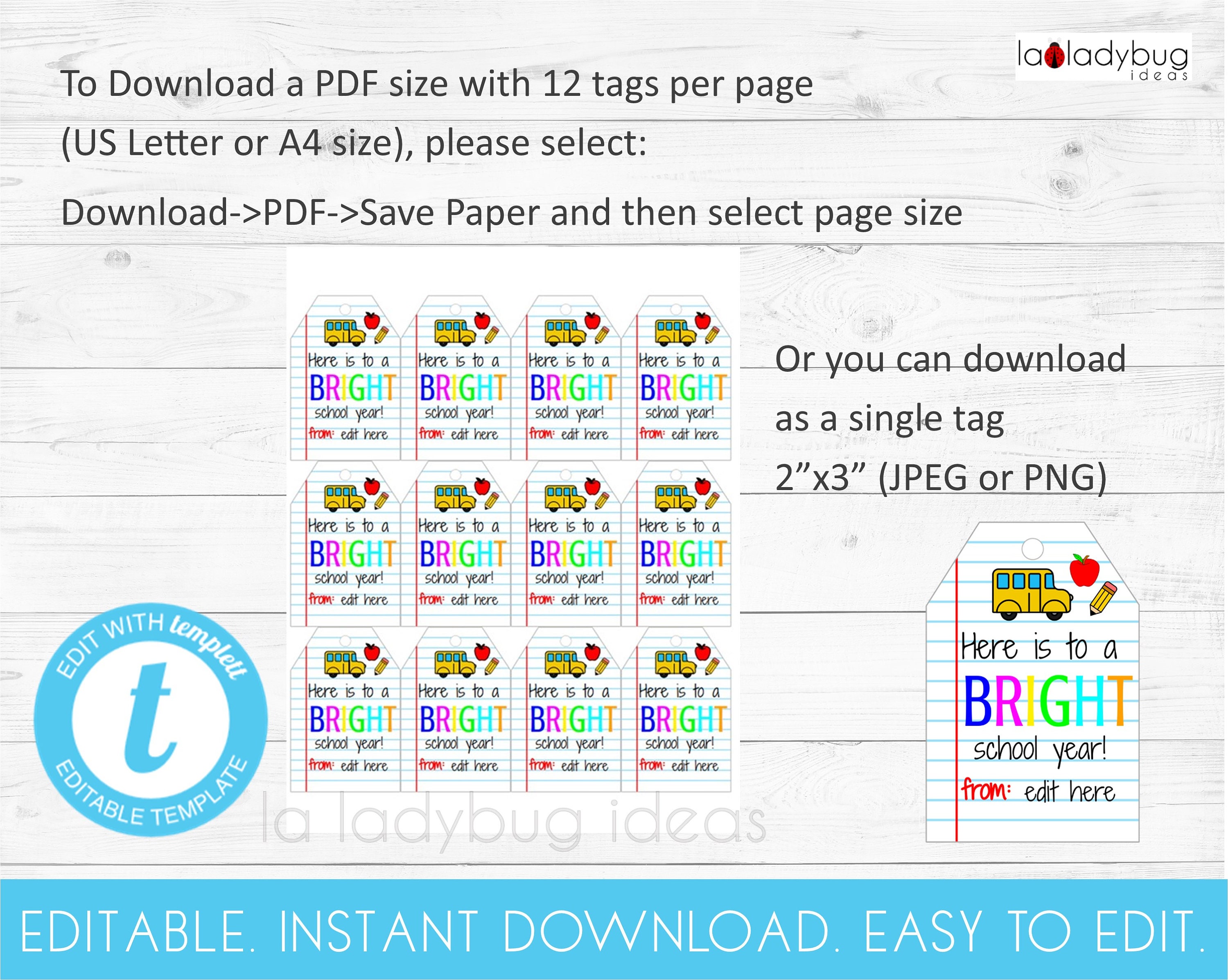 Editable Welcome Back to School Gift Tags. Back to School Printable ...