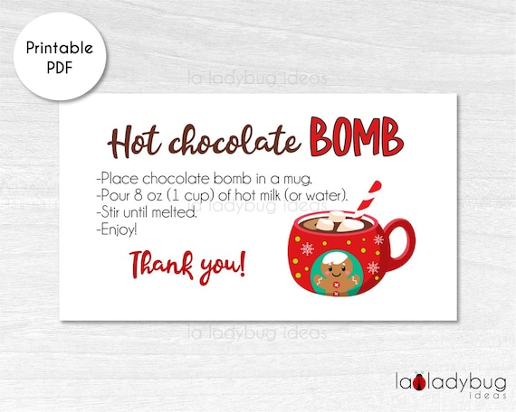 Hot Chocolate Bomb Business Card Size. Hot Cocoa Bomb | Etsy