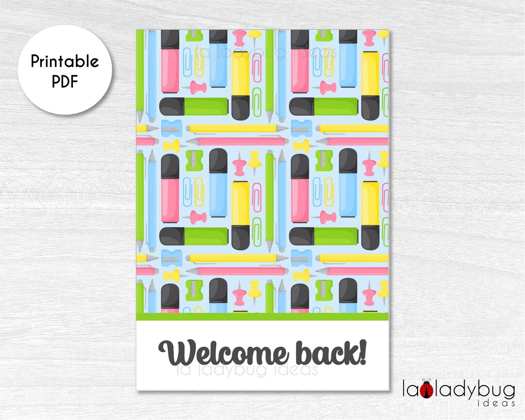 Printable Mini Cookie Card. Back to School Card for Cookies. Digital ...