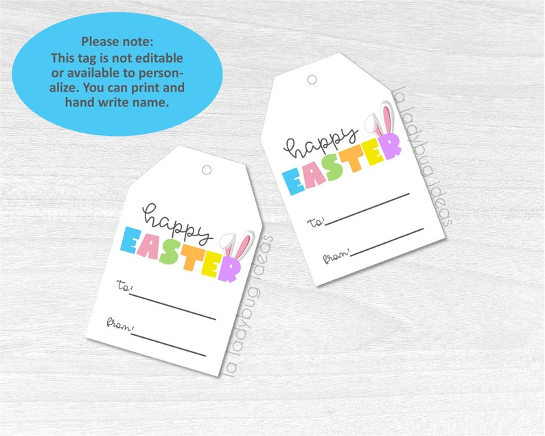 Easter Gift Tags. Happy Easter Gift Tags. Printable PDF. - Etsy