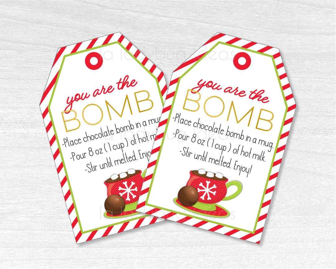 Hot Chocolate Bomb Tags. Printable Hot Cocoa Bomb Gift Tags for ...