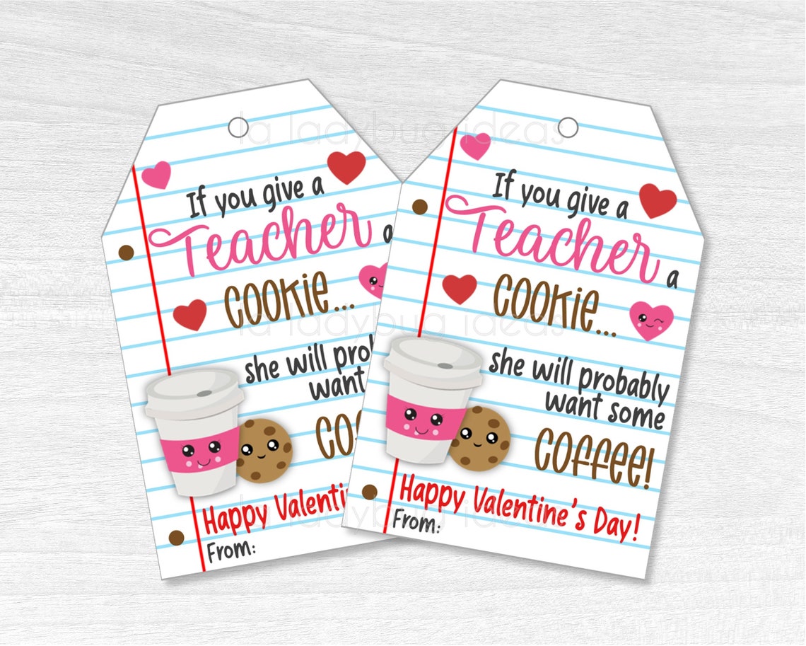 Valentines Gift Tag Teacher. Printable Teacher Gift Tags. | Etsy