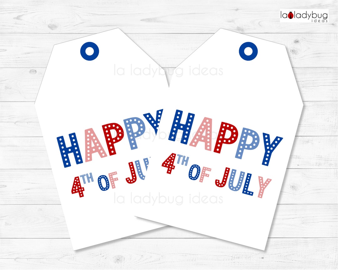 July 4th Gift Tags. 4th of July Gift Tags. Printable PDF. Instant ...