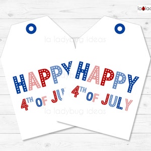 July 4th Gift Tags. 4th of July Gift Tags. Printable PDF. Instant ...