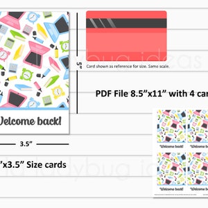 Printable Mini Cookie Card. Back to School Card for Cookies. - Etsy